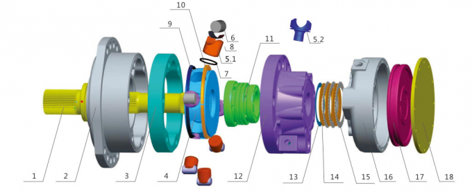 Radial Hydraulic Piston Motor Poclain Ms02 MSE02 Cast / Ductile Iron