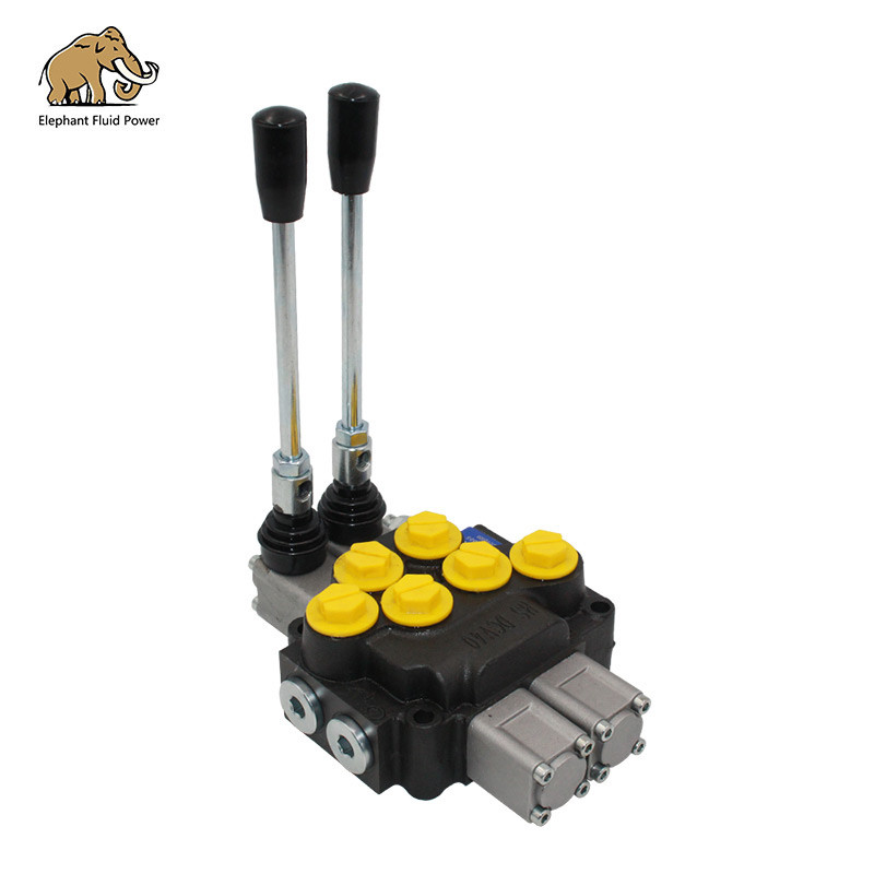 DCV 40 Hydraulic Directional Valve Control 2 Spool Manual Pneumatic